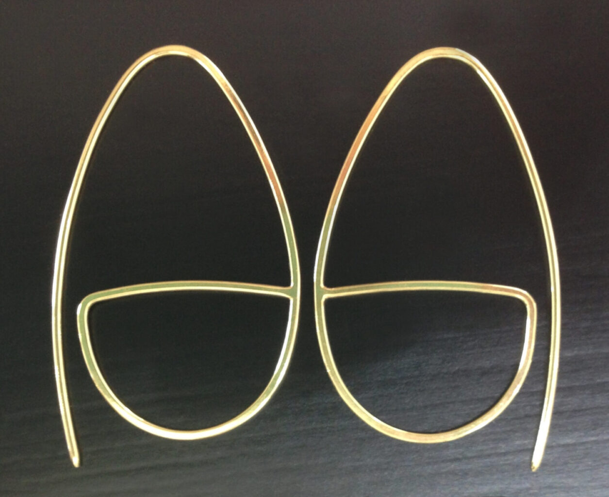 18ct gold long-arch wire earrings - ShopCaribe