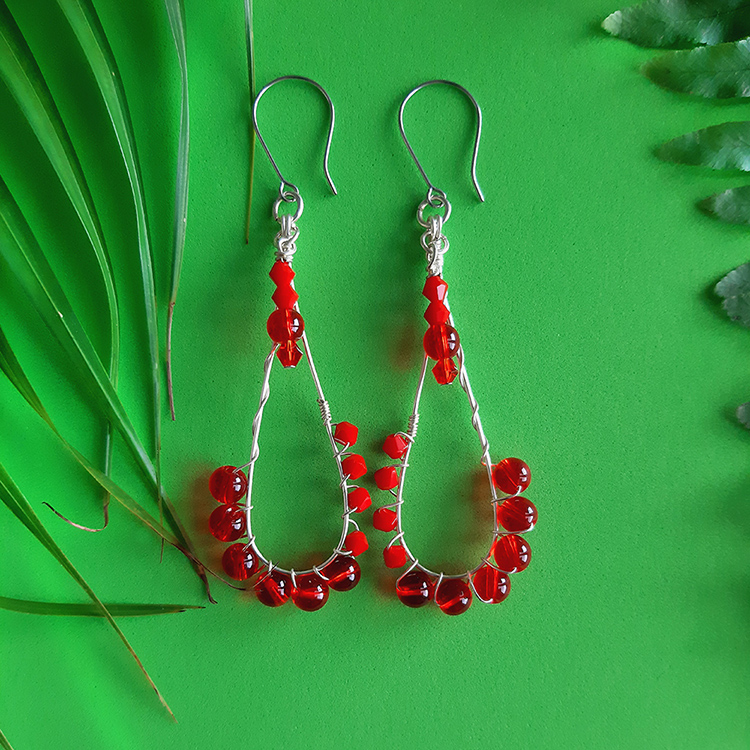 Red Fleur earrings - ShopCaribe
